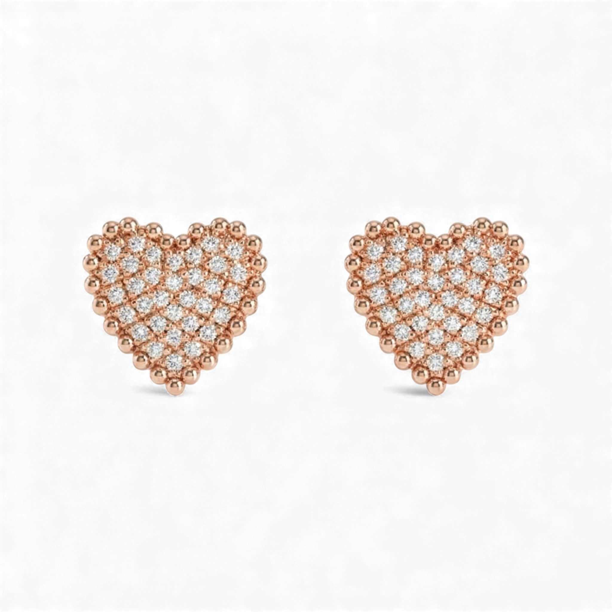 Ava Heart Shape Diamond Studs in 18KT Gold - Elegant Love Jewelry – BOZ ...