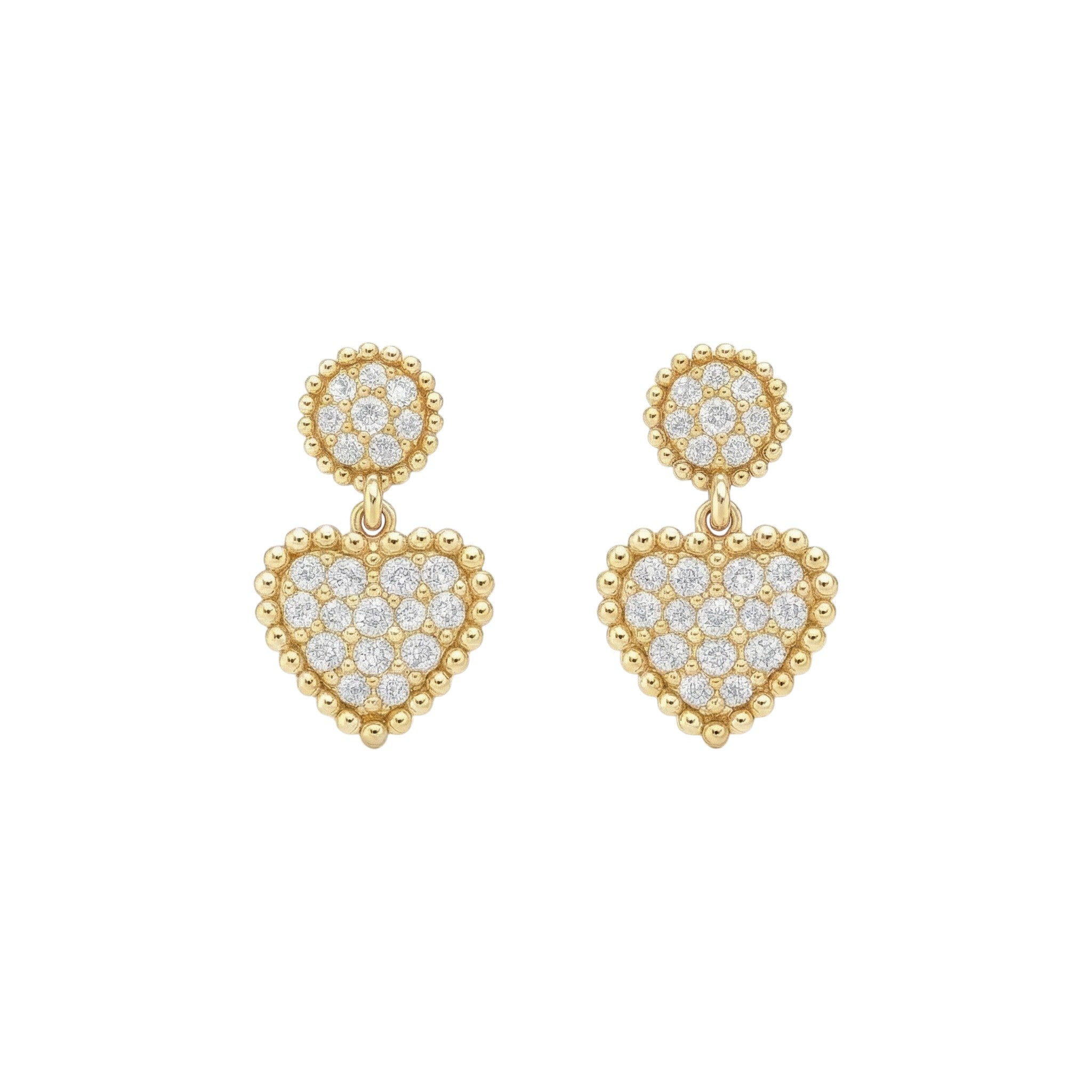 Ava Heart Drop Diamond Earring in 18K Gold - Elegant & Romantic Jewelry ...
