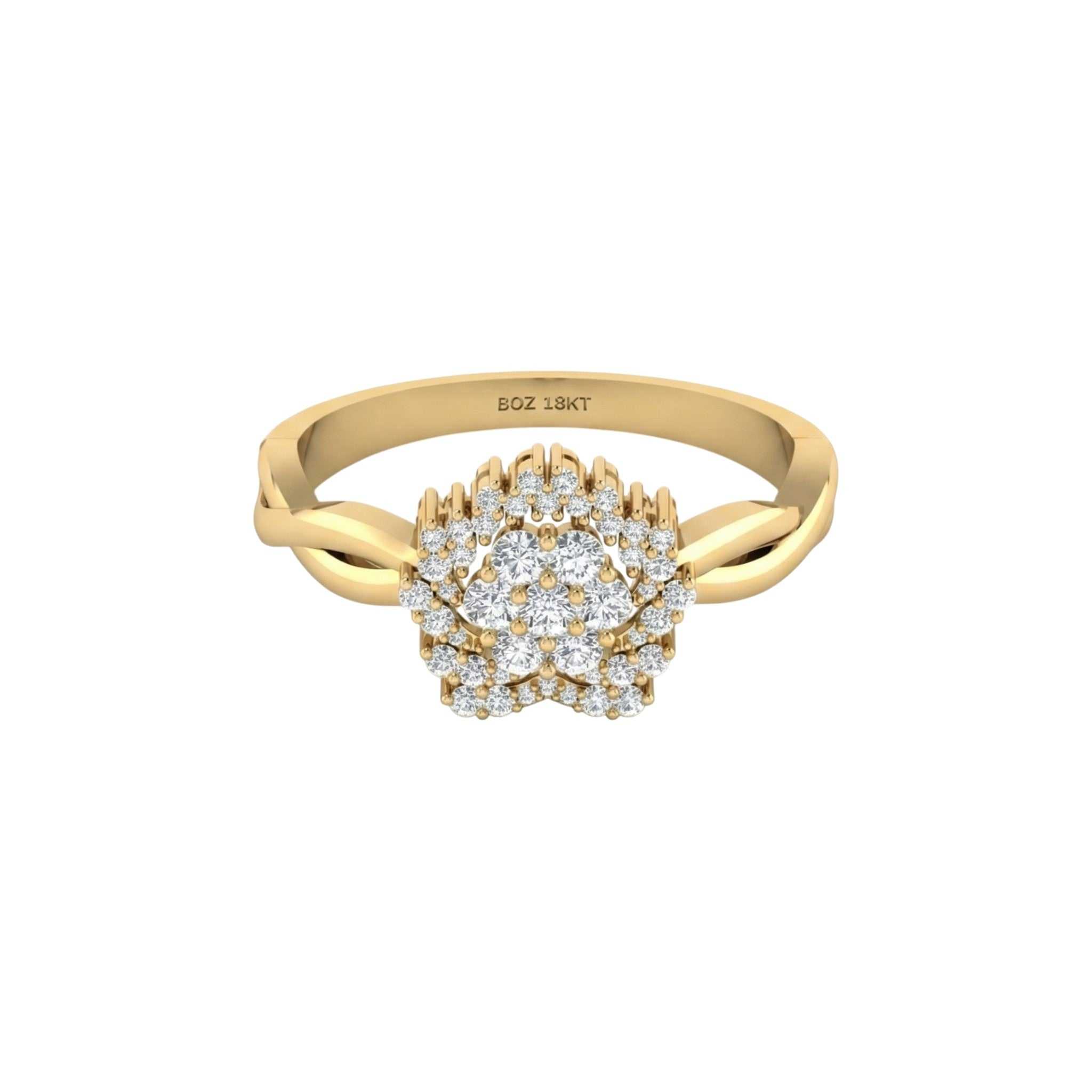 BOZ Forever Moissanite Engagement Ring in 18KT Gold – BOZ Jewelry