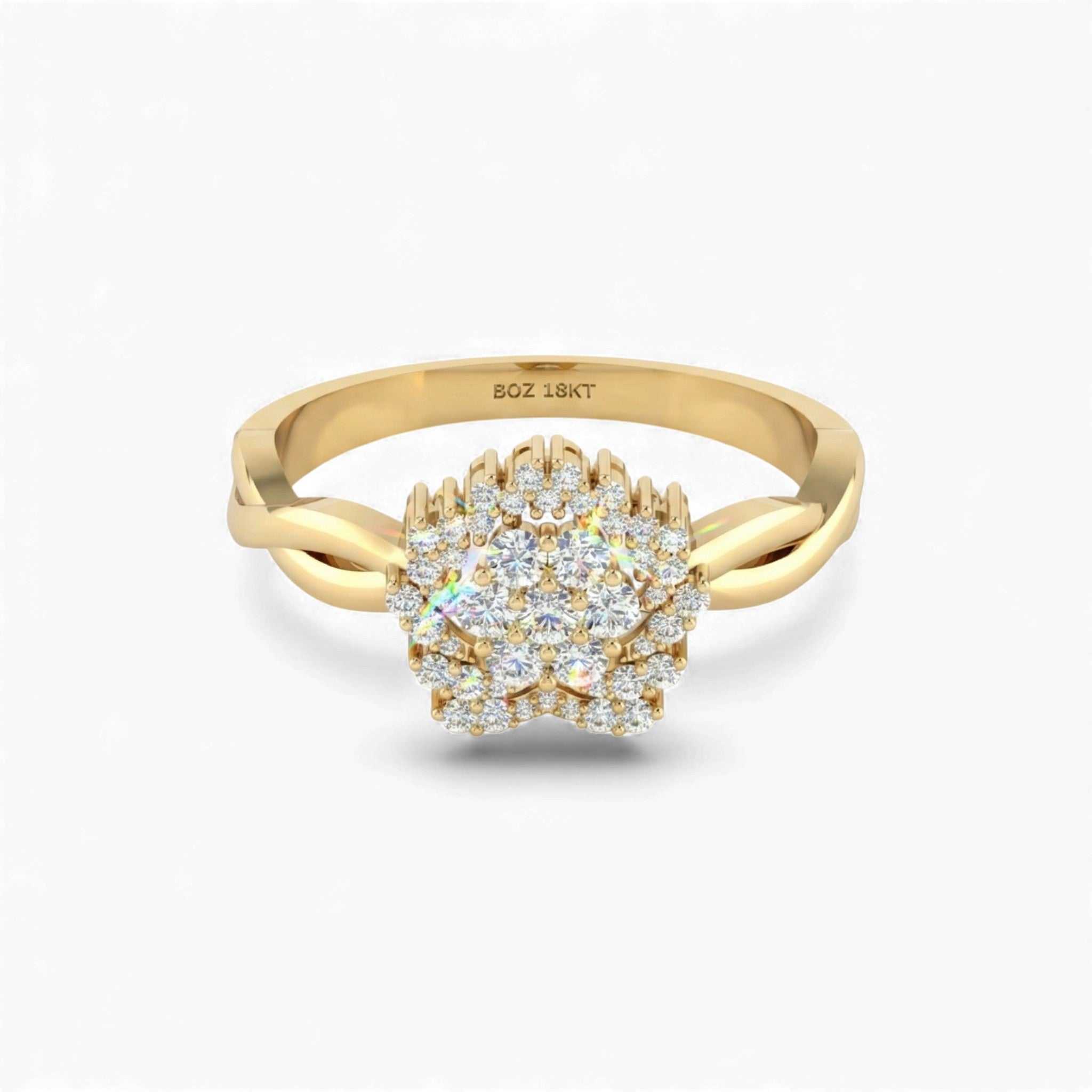 BOZ Forever Natural Diamond Engagement Ring in 18KT Gold – BOZ Jewelry