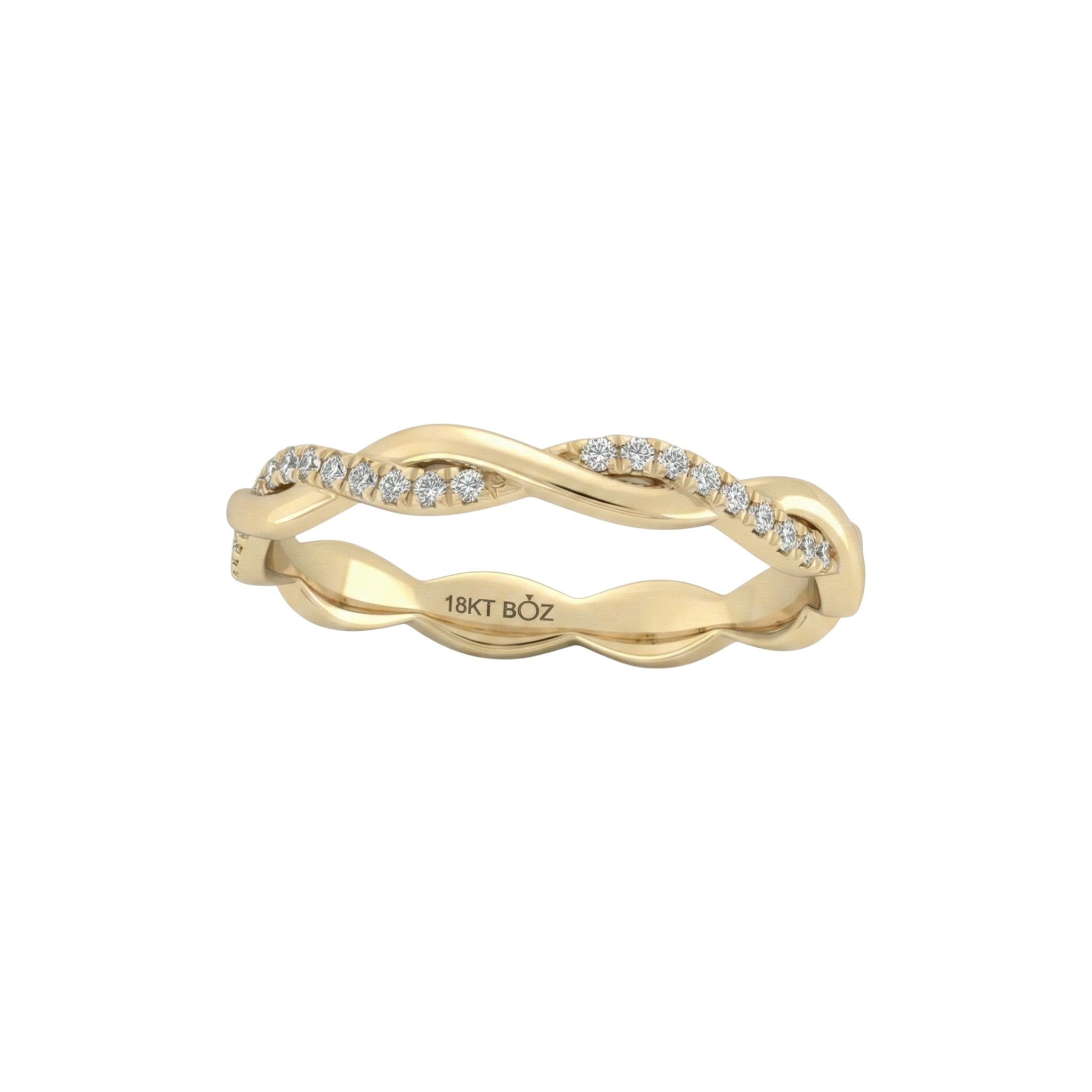 Infinity Knot Natural Diamond Band in 18KT Gold – BOZ Jewelry