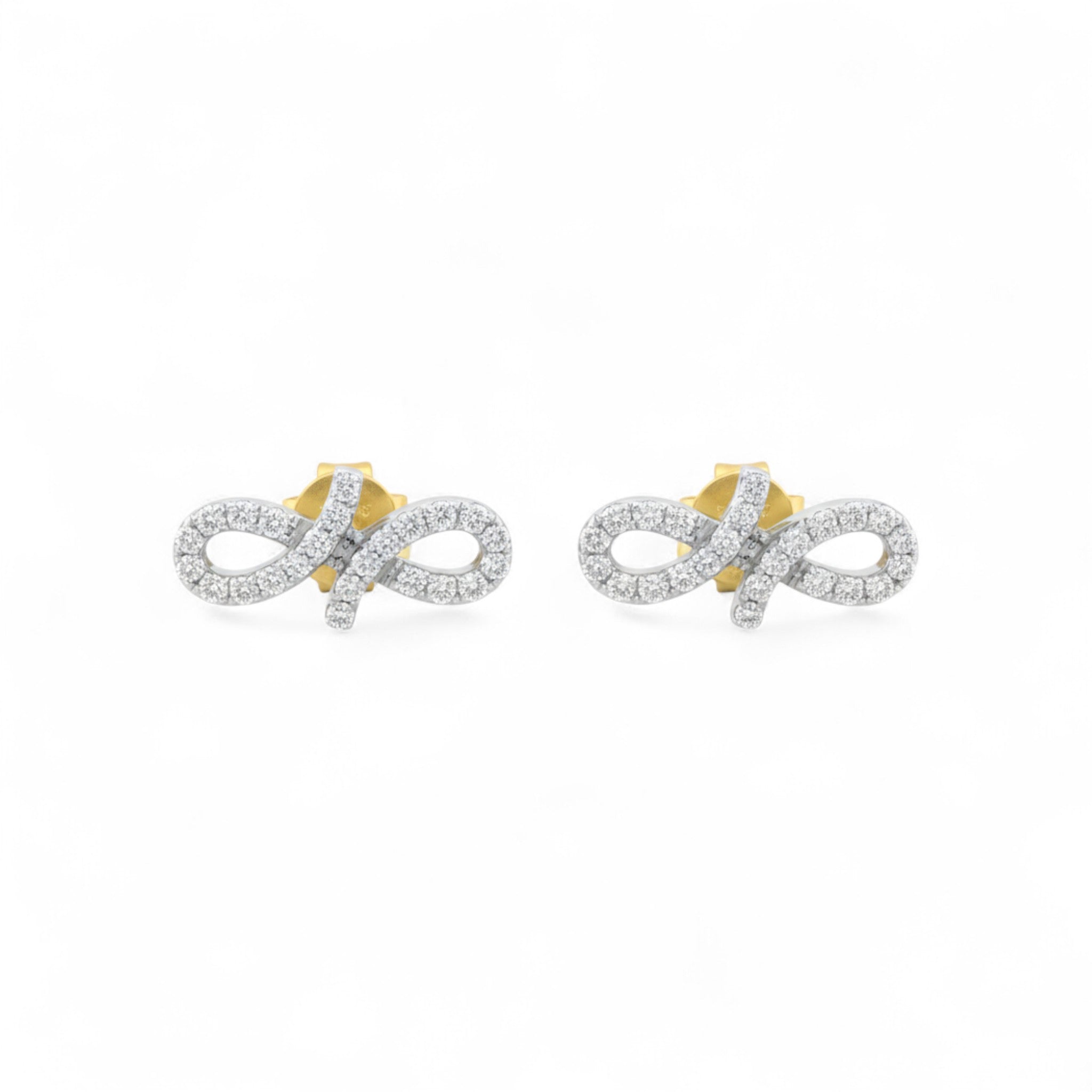 Oiza Infinie Mini Horizontal Pave Diamond Earrings in 18KT Gold – BOZ ...