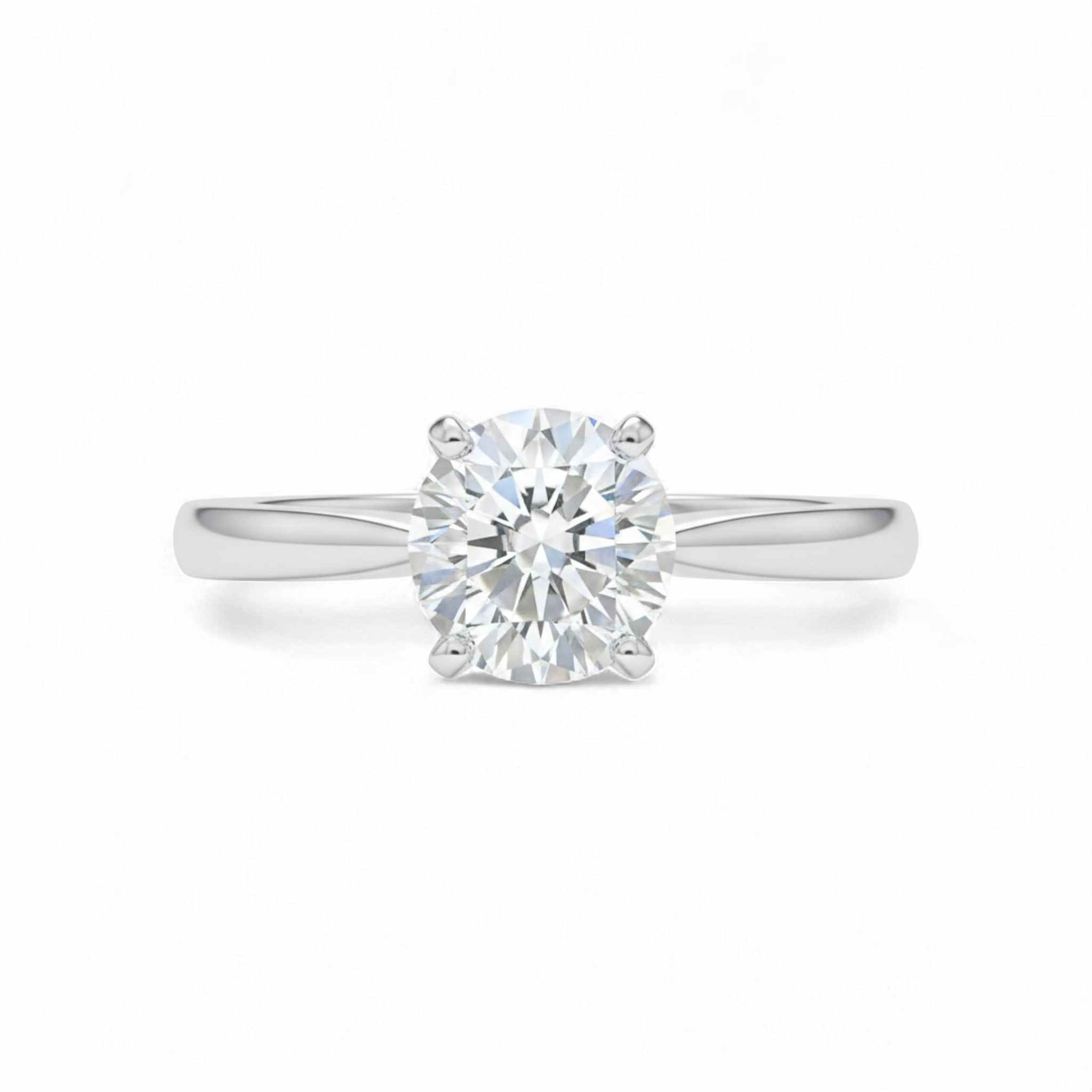 Classic Solitaire CZ Engagement Ring in 925 Sterling Silver - Elegant ...