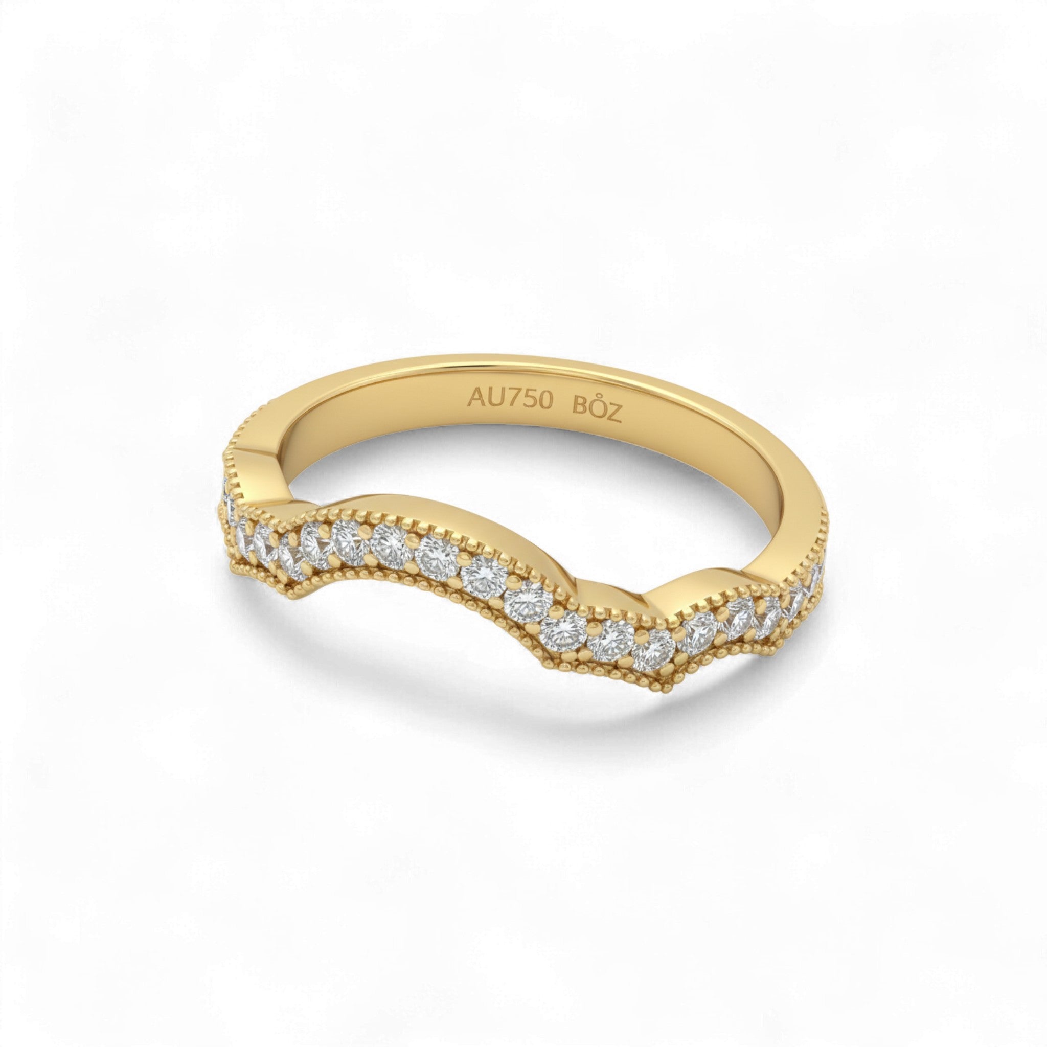 NT Love CZ Band in 18KT Gold – BOZ Jewelry