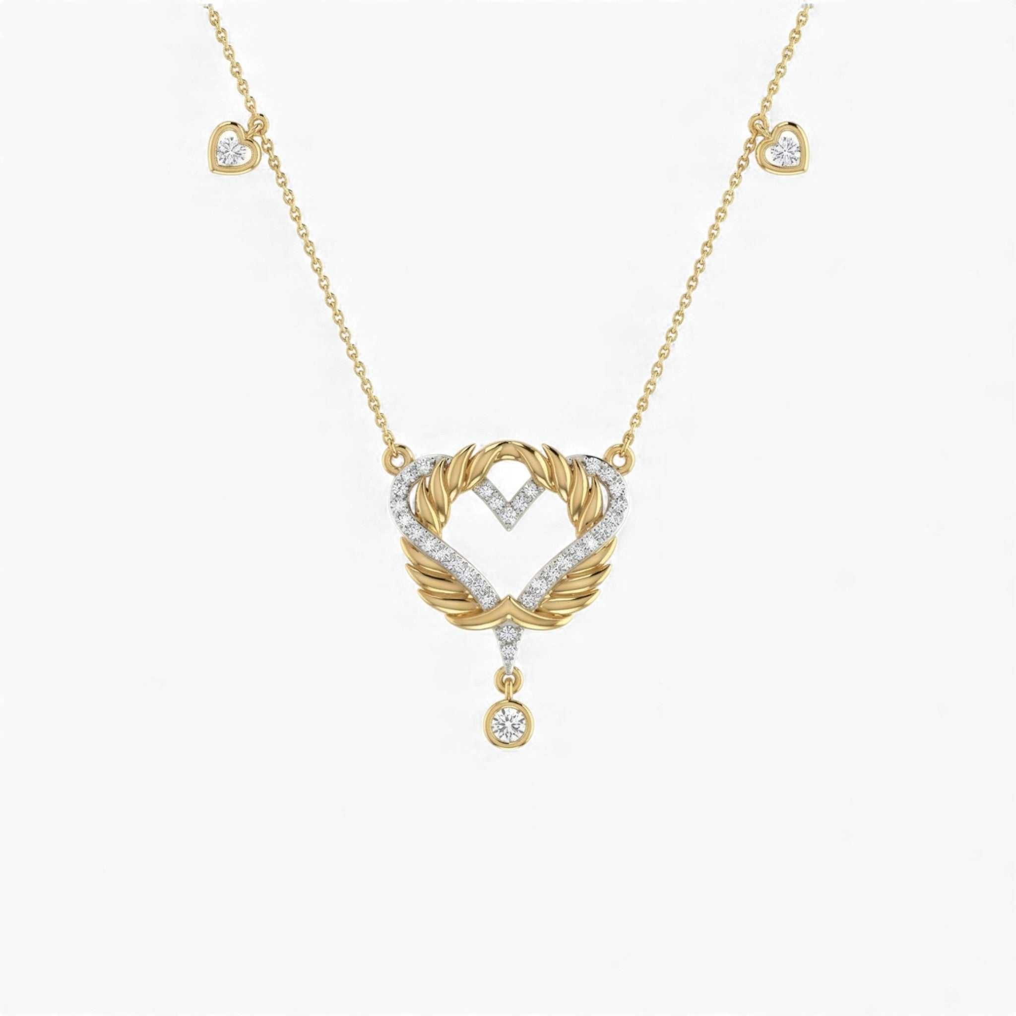 Golden Embrace Natural Diamond Necklace in 18KT Gold – BOZ Jewelry