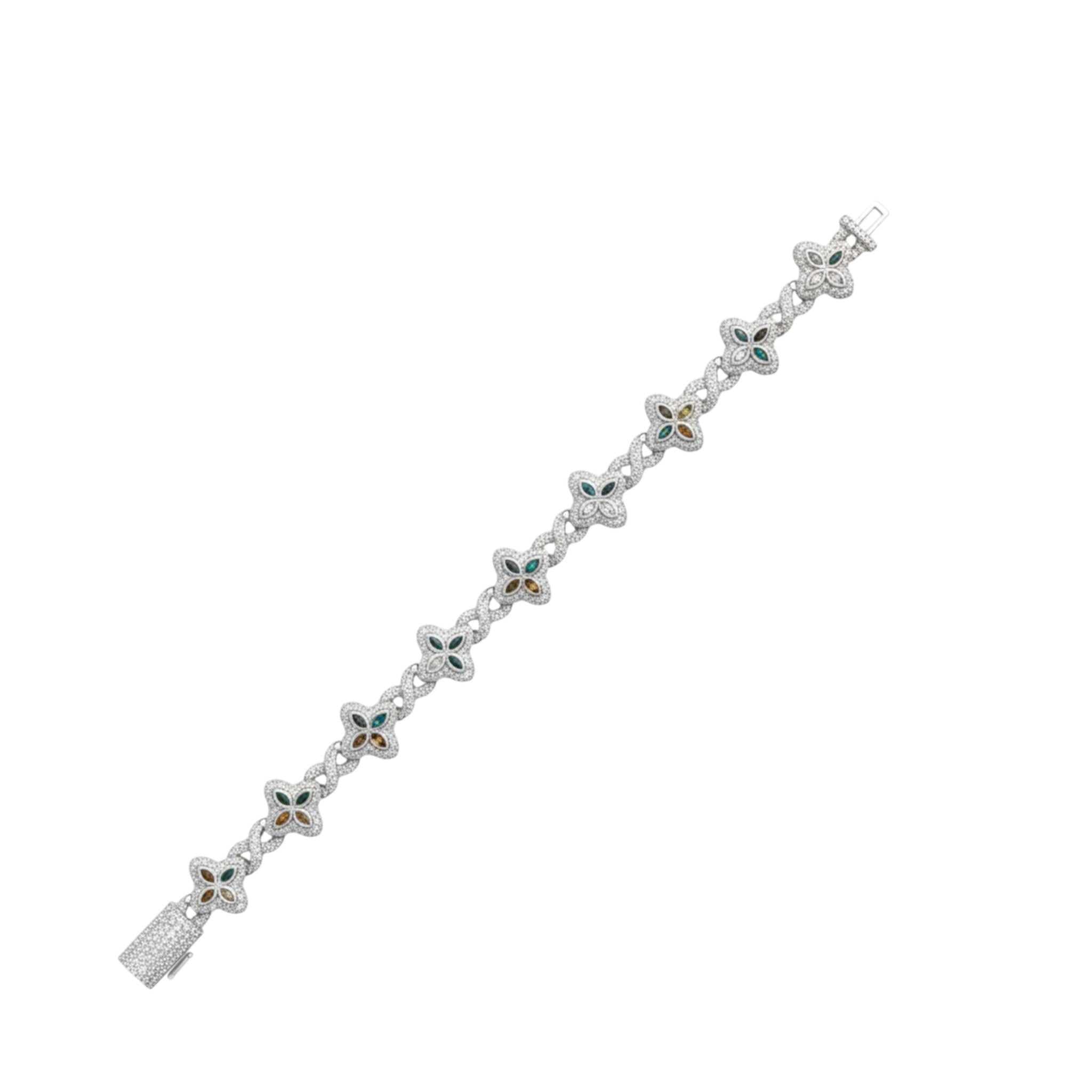 Infinity Clover Link Moissanite Bracelet in 925 Sterling Silver – BOZ ...