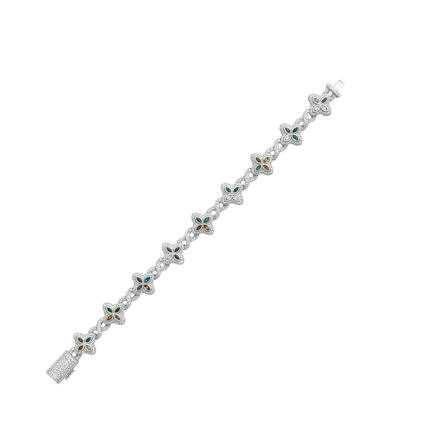Infinity Clover Link Moissanite Bracelet in 925 Sterling Silver – BOZ ...