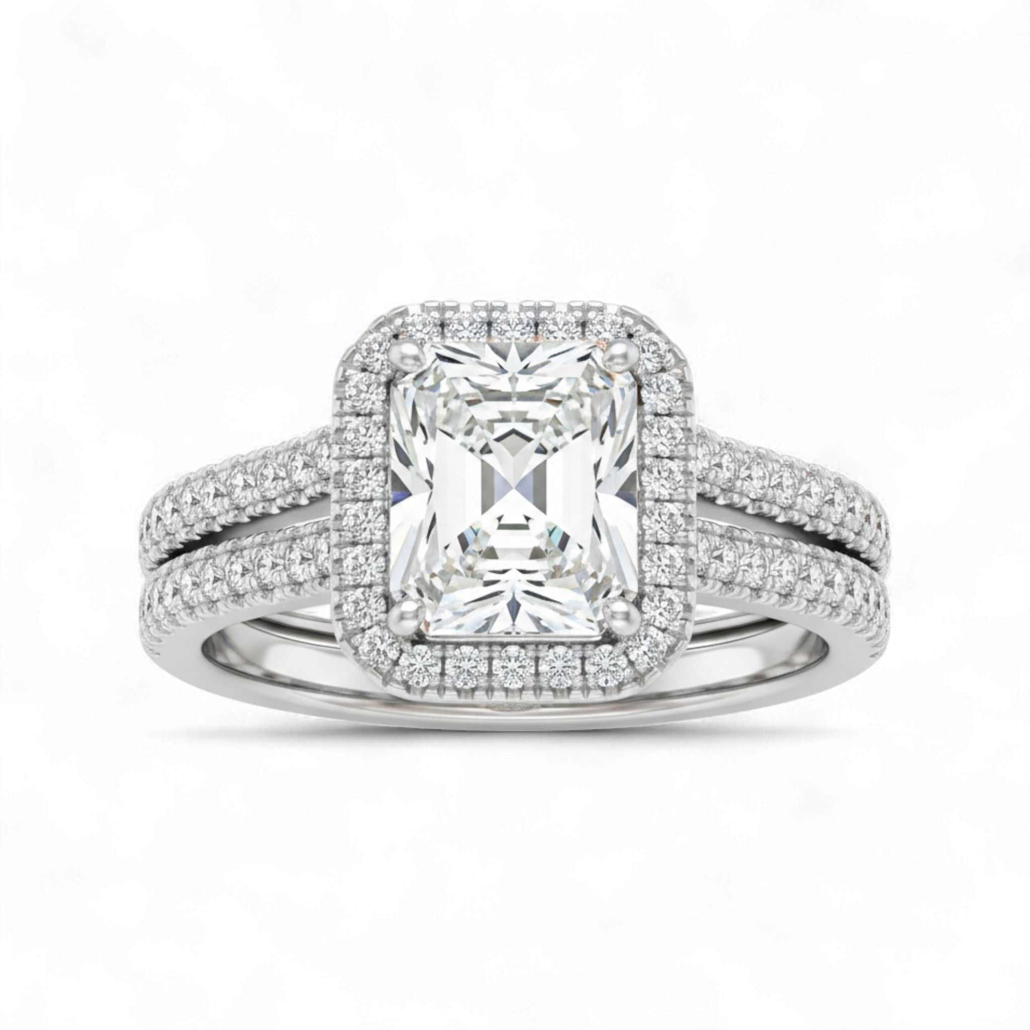 Naomi Radiant Cut Moissanite Engagement Ring in 18KT Gold - Elegant ...