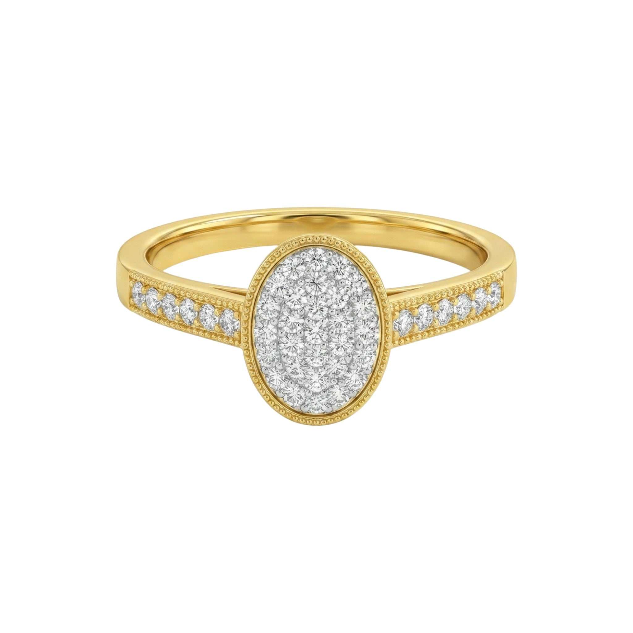 Pearl Oval Cut Diamond Engagement Ring in 18KT Gold – BOZ Jewelry