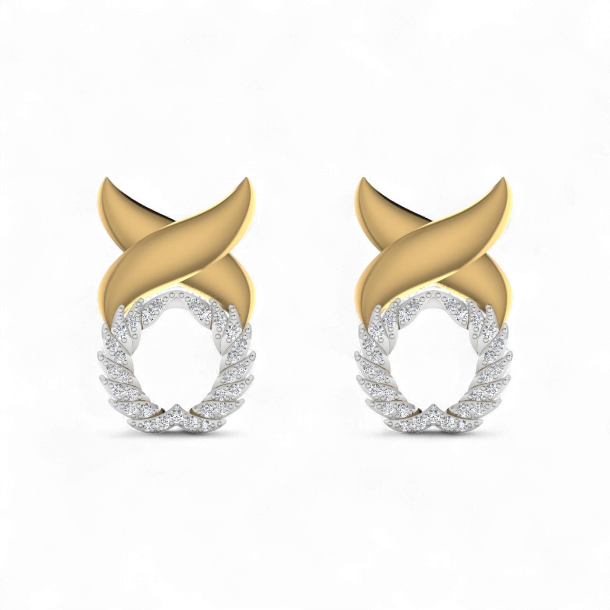 XO Diamond Earrings in 18KT Gold – BOZ Jewelry